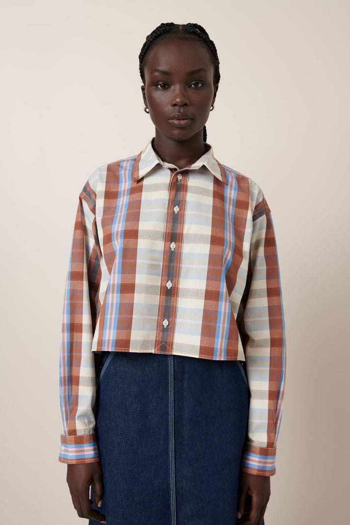 Shop Lauren Shirt - Terra Check | Kowtow Clothing | Kowtow