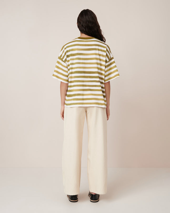 Shop Building Block Oversized Boxy Tee - Brushstroke Stripe | Kowtow ...