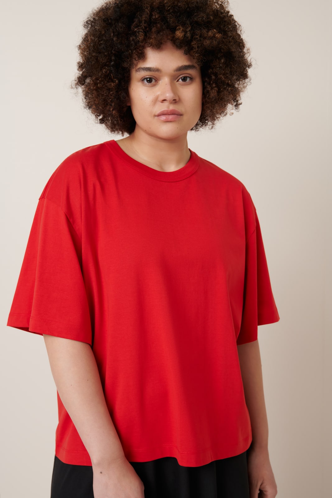 Shop Building Block Shadow Tee - Red | Kowtow Clothing | Kowtow